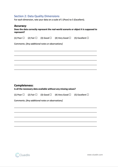 Toolkit | Part 3 | Data Quality Assessment Template
